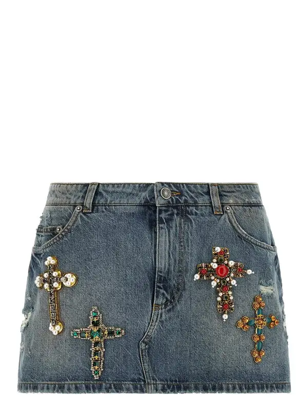 Dolce & Gabbana Embroidery Skirt - Blue