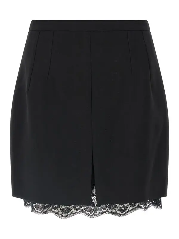 Dolce & Gabbana Double Crêpe Wool Skirt - Black