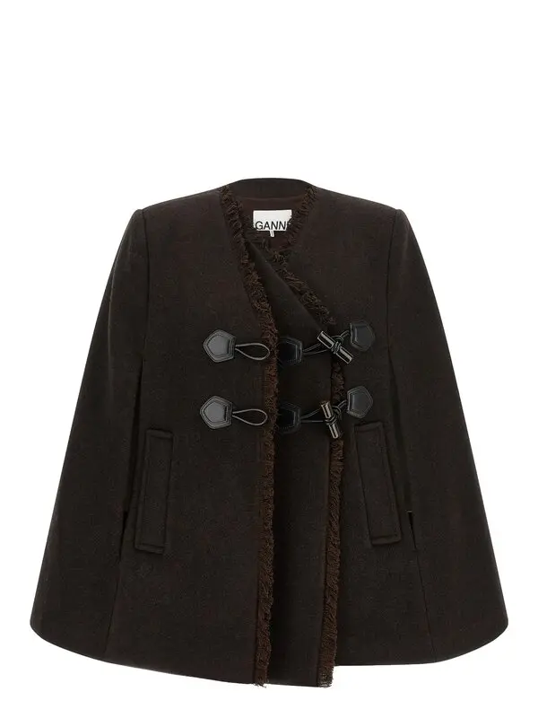 GANNI Alamari Cape - Brown