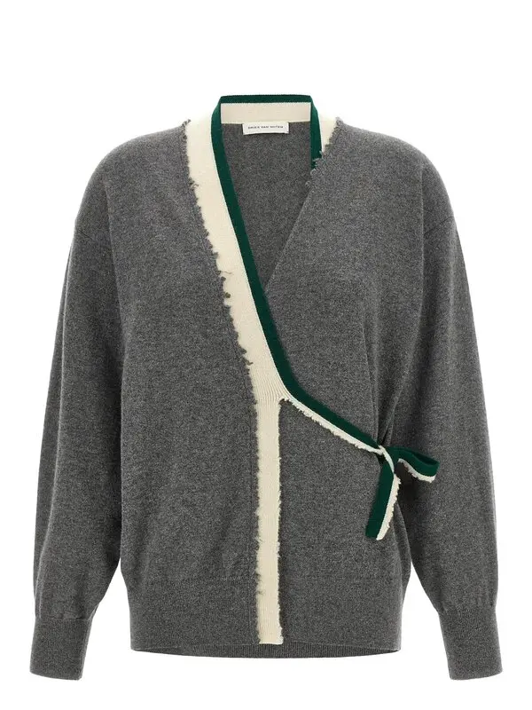 Dries Van Noten Toma' Sweater With Crossed Closure - Gray
