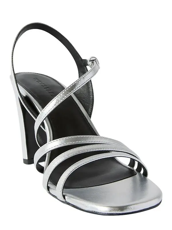 Whistles Strappy Leather Slingback Sandals - Silver