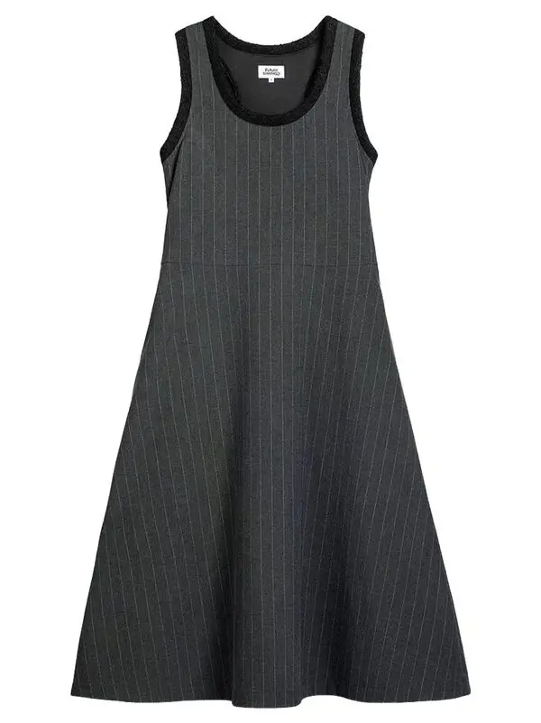 FUTURE CLASSICS Striped A-line Midi Dress - Grey