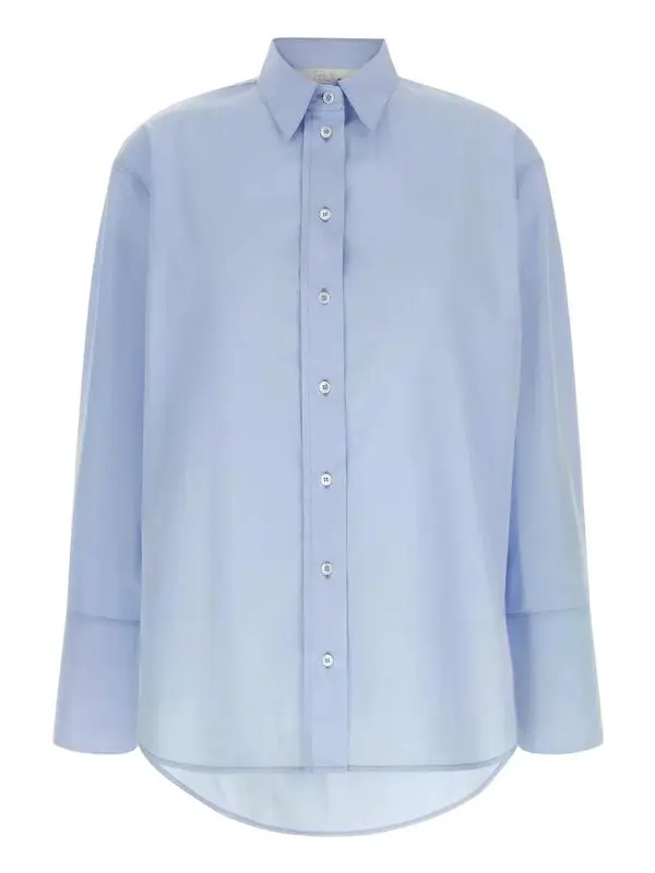 TELA Dayane Asymmetrical-hem Shirt - Blue