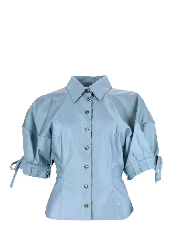 VIVIENNE WESTWOOD Pleated Tie-fastening Shirt - Blue