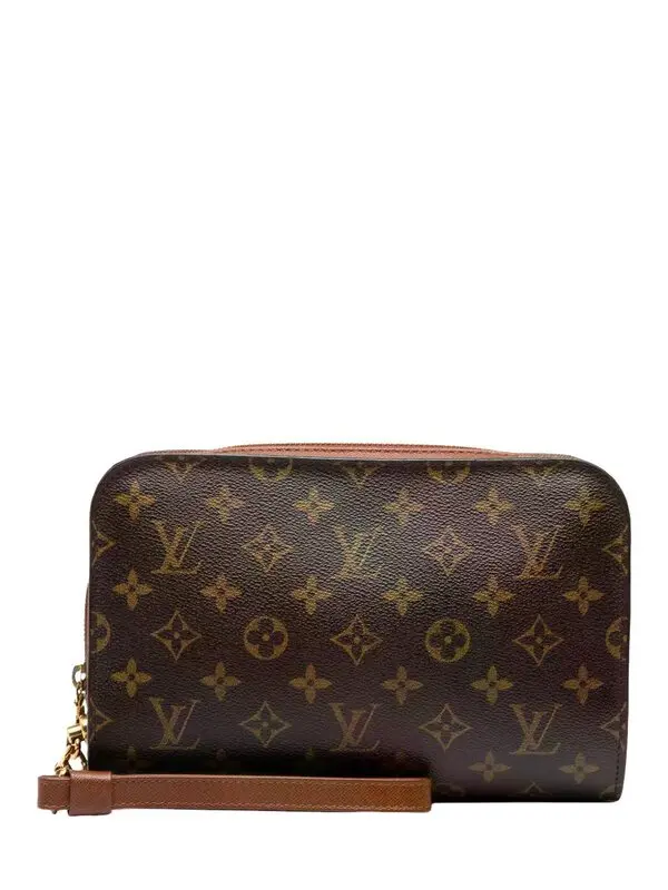 LOUIS VUITTON 2003 Monogram Orsay Clutch Bag - Brown