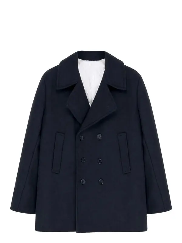 COULANGE B56 Navy Cashmere Peacoat - Blue