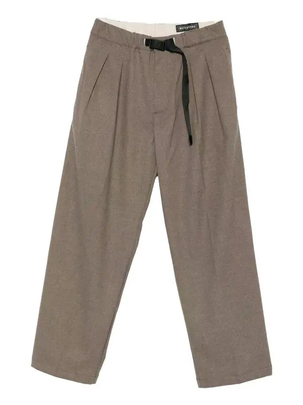 WHITE SAND Belted Pleated Trousers - Neutrals