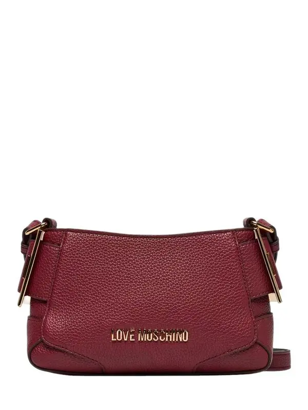 Moschino Pebbled-effect Logo-plaque Crossbody Bag - Red