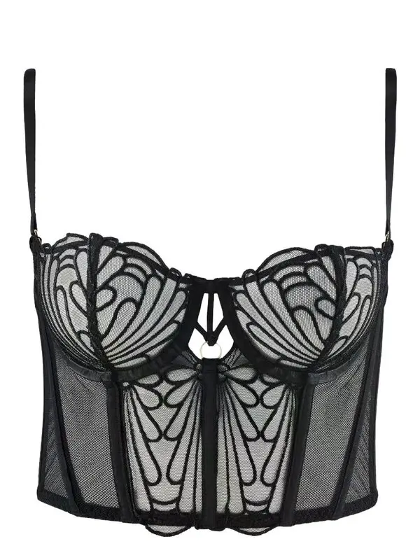 AUBADE Embroidered-detail Bustier - Black