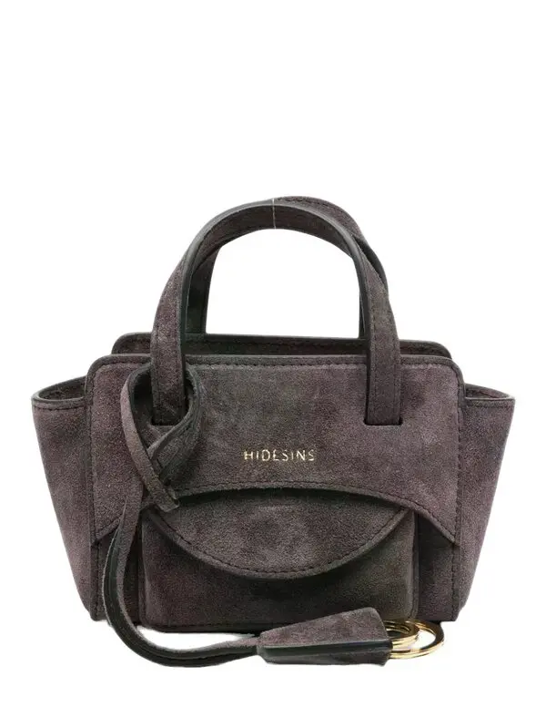 HIDESINS Flap Xs Suede Logo-print Mini Bag - Grey