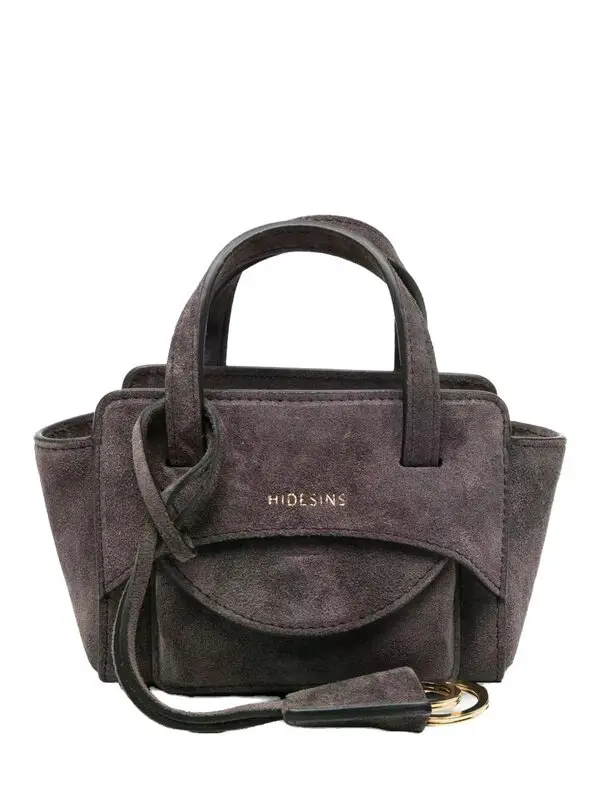 HIDESINS Flap Xs Suede Logo-print Mini Bag - Grey
