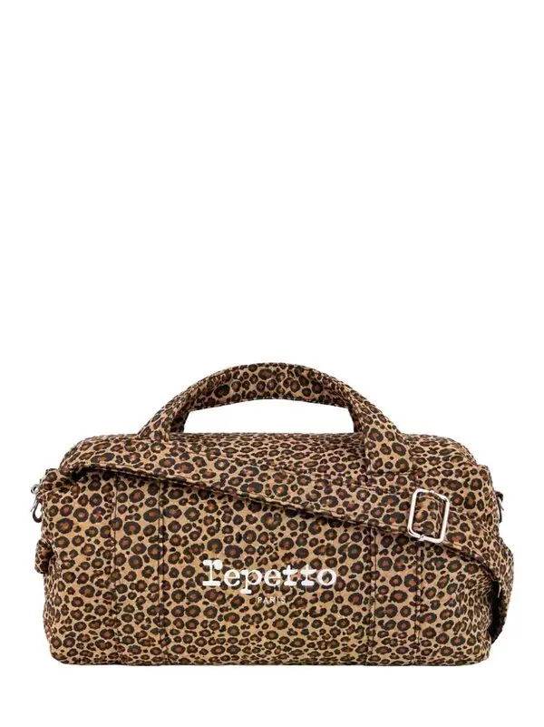 Repetto Medium Leopard-print Logo-print Shoulder Bag - Neutrals