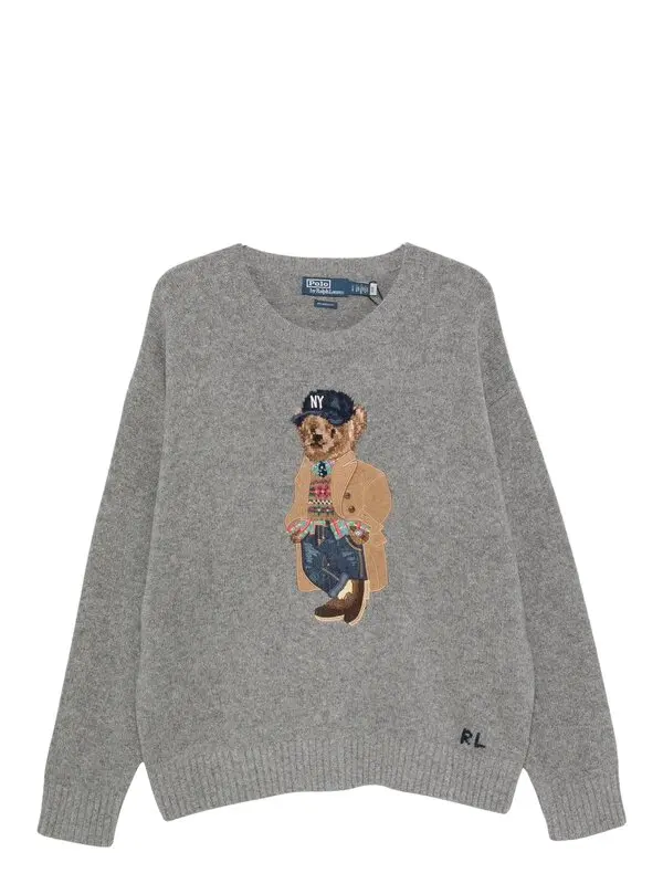 Polo Ralph Lauren Polo Bear Intarsia-knit Sweater By - Grey