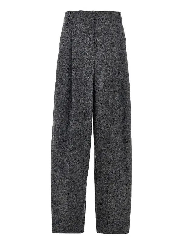 Emporio Armani Flannel Pants With Darts - Grey