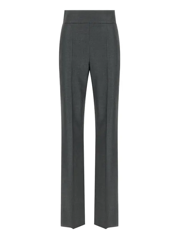 Valentino Garavani Textured Silk Wool Pants - Gray