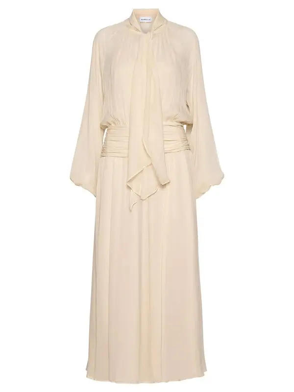Marella Tie-detail Maxi Dress - Beige