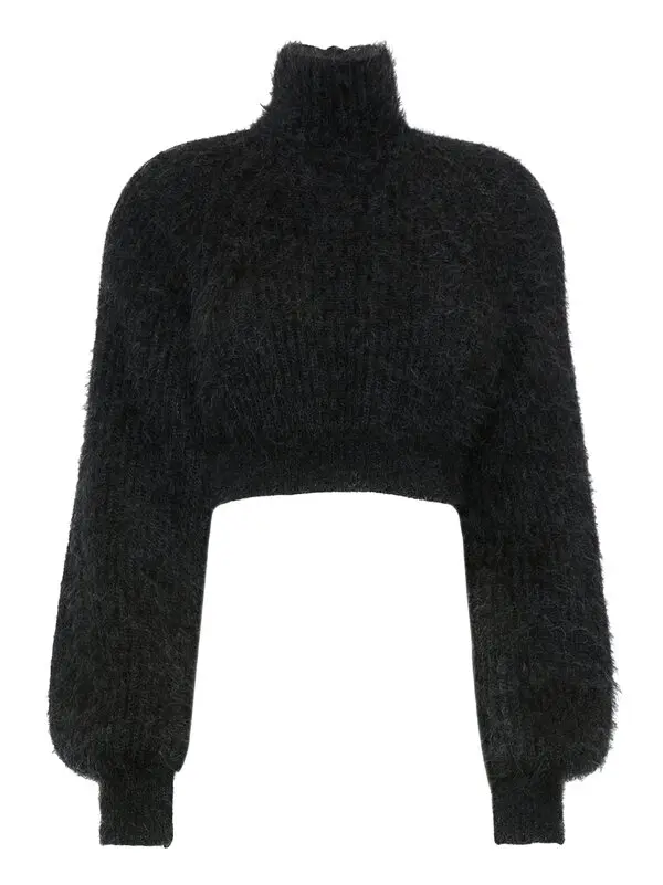 Max Mara Mohair-blend Cropped Sweater - Grey