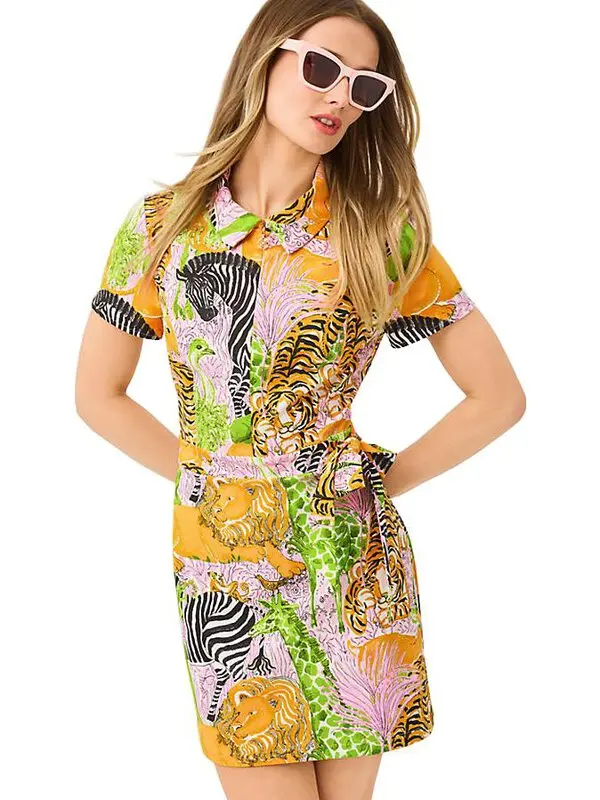 Lilly Pulitzer® Upf 50+ Luxletic Kathy Short Sleeve Tie Dress, Close-to-body Line Fit - Multicolor