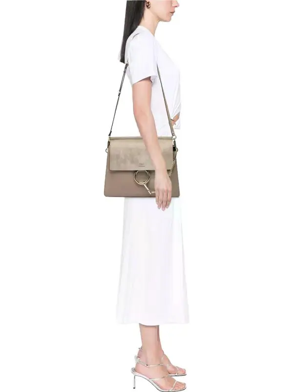 Chloé 2017 Medium Calfskin And Suede Faye Crossbody Bag - Brown
