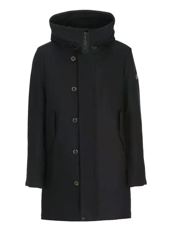 Peuterey Kasa Logo-patch Hooded Parka Coat - Black