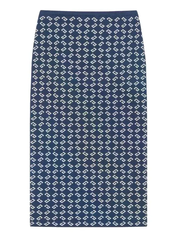 Givenchy Skirt In Monogram 72 Jacquard - Blue