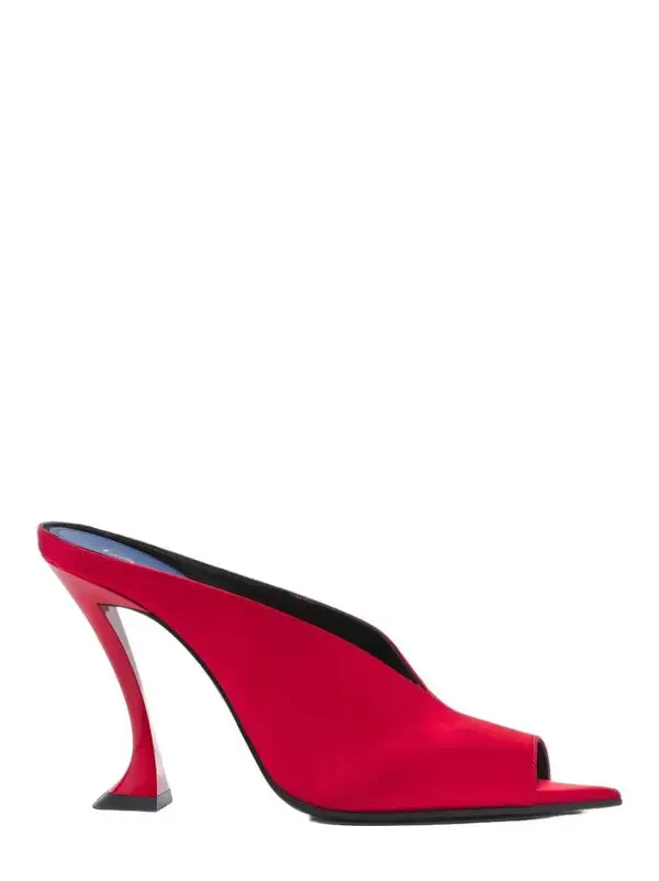 LANVIN Midnight Step Satin Peep-toe Sandals - Red