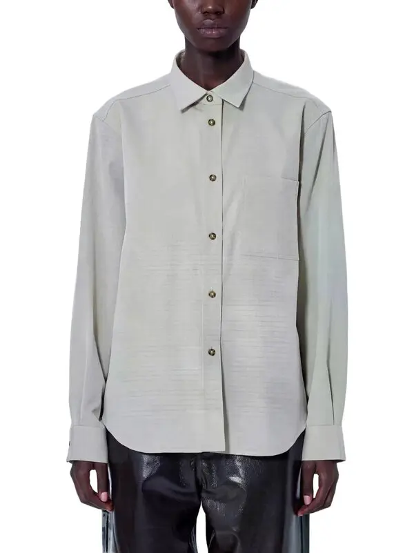 RÓHE Textured-weave Button-down Shirt - Neutrals