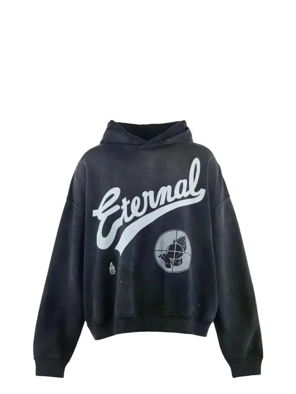 SAINT MXXXXXX Eternal Graphic-print Hoodie - Black