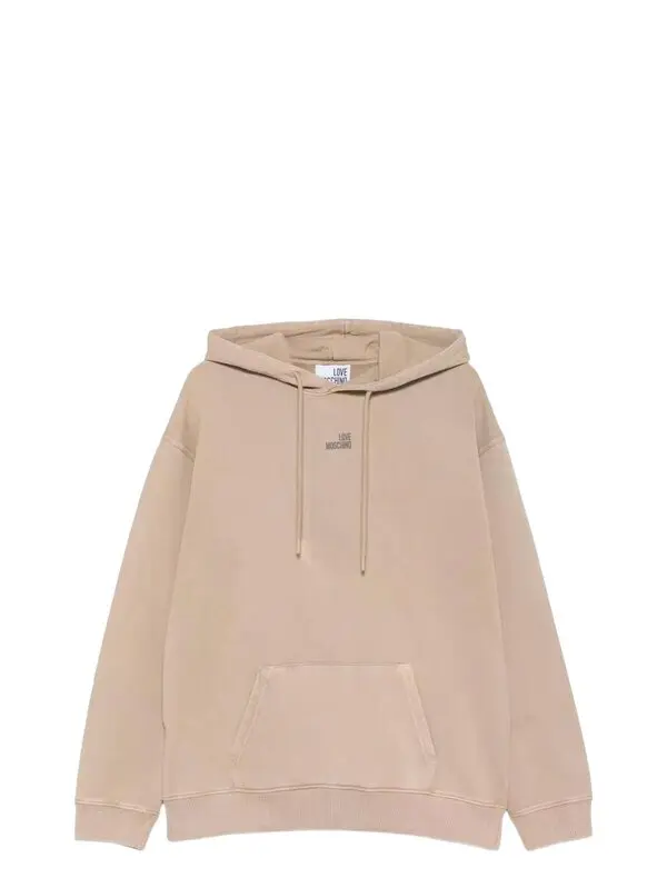 Moschino Logo-print Pouch-pocket Hoodie - Neutrals
