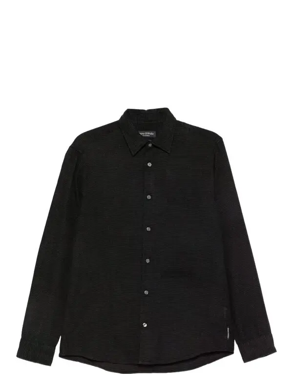 Marc O'polo Waffle-knit Long-sleeved Shirt - Black