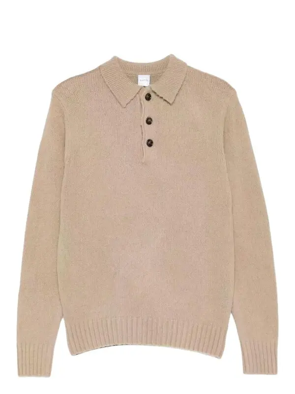 Aspesi Button-placket Knitted Polo Shirt - Neutrals