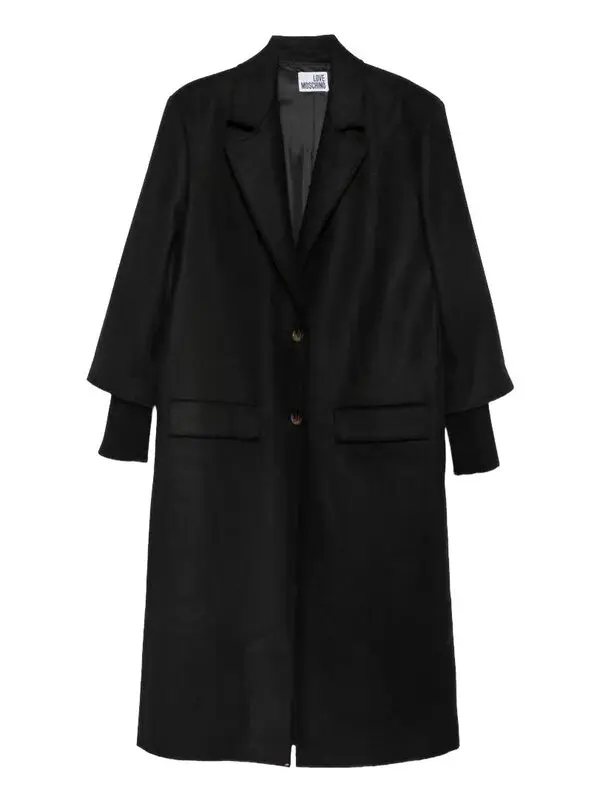 Moschino Layered-cuff Button-up Coat - Black