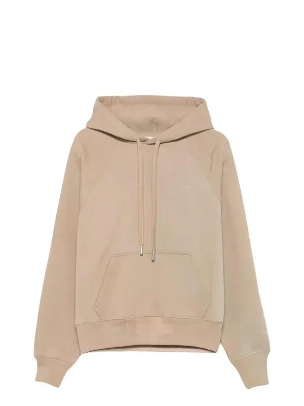 AMI Paris De Coeur Raglan-sleeve Hoodie - Neutrals