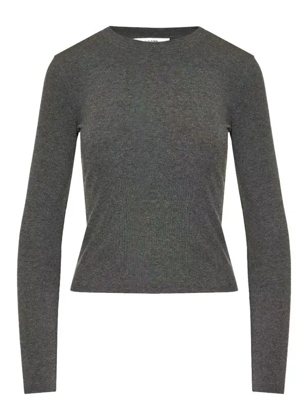 FRAME Ribbed Long-sleeve T-shirt - Grey