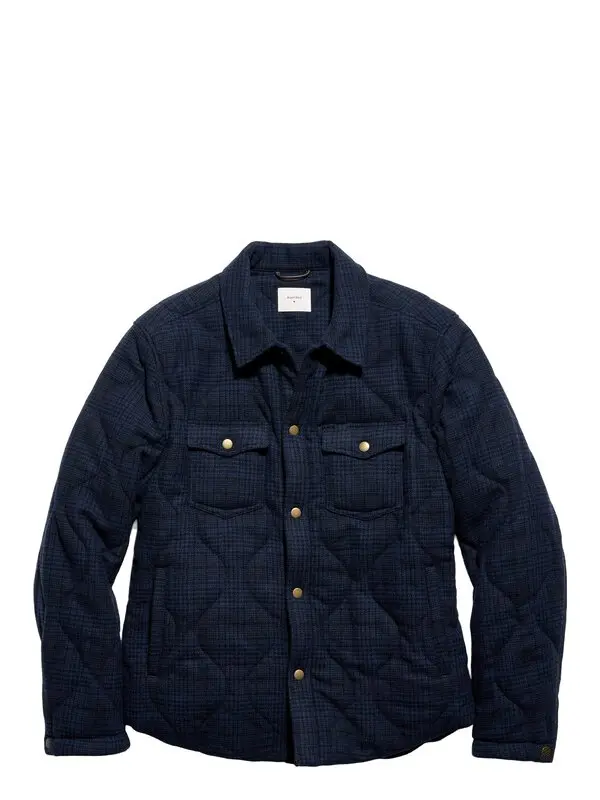 Billy Reid Onion Quilted Plaid Theo Shirt Jacket - Navy Multi
