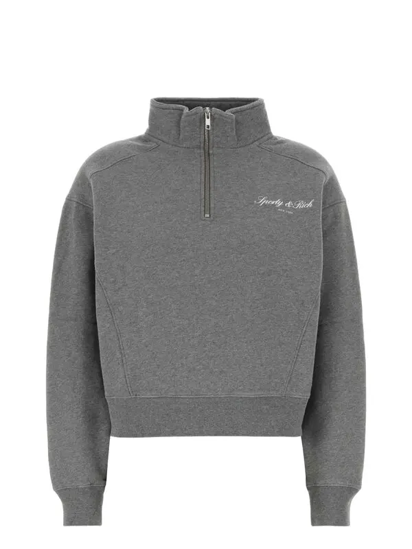 SPORTY  RICH Sporty Rich Signature Ny Quarter-zip Sweatshirt - No