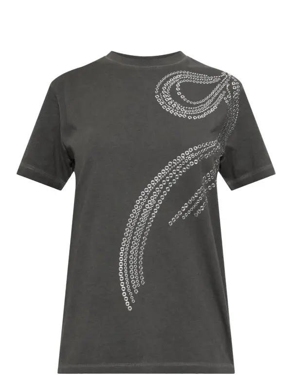 Blumarine Crew Neck Short-sleeved T-shirt - Grey