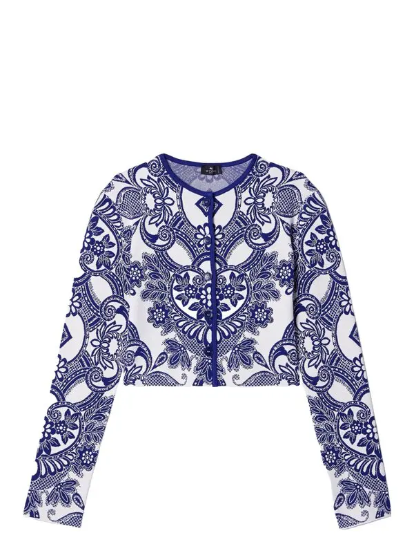 Etro Cropped Knit Cardigan - Blue