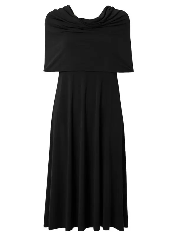Norma Kamali Off-the-shoulder Jersey Midi Dress - Black