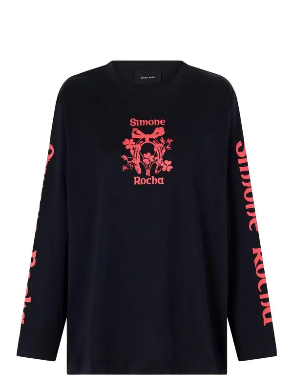 Simone Rocha Logo-printed Cotton-jersey T-shirt - Black