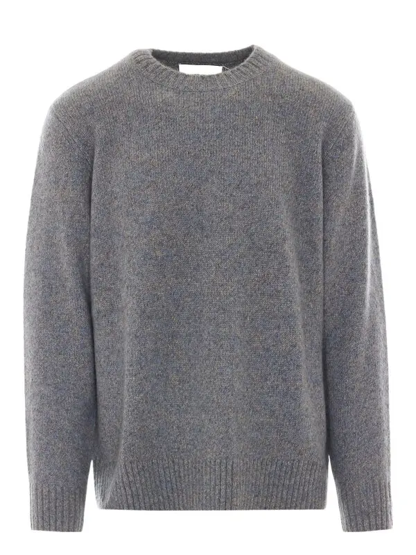 Soft Goat Marled Crewneck Knitted Sweater - No