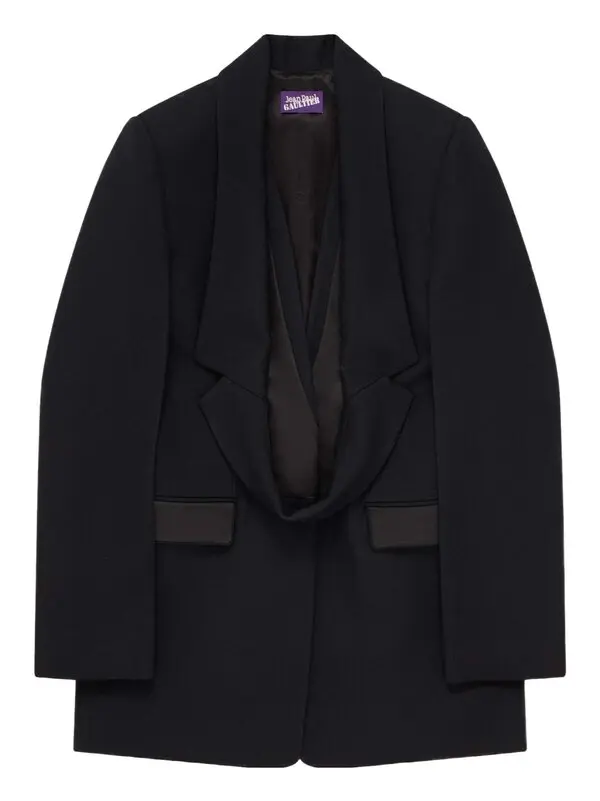 JEAN PAUL GAULTIER Reversed Collar Fitted Blazer - Deep Navy Blue