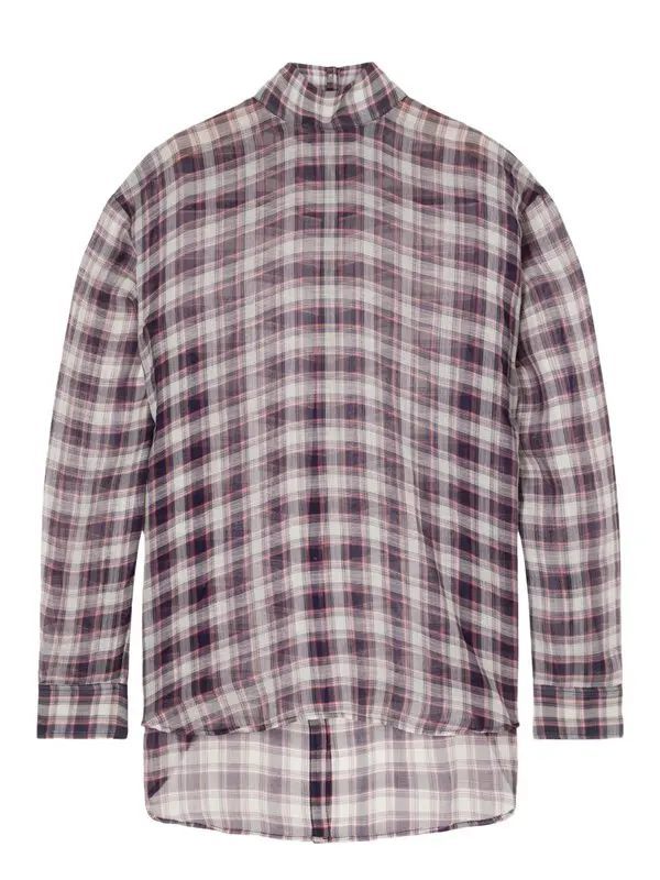 Tibi Checked Cotton And Silk-blend Shirt - No