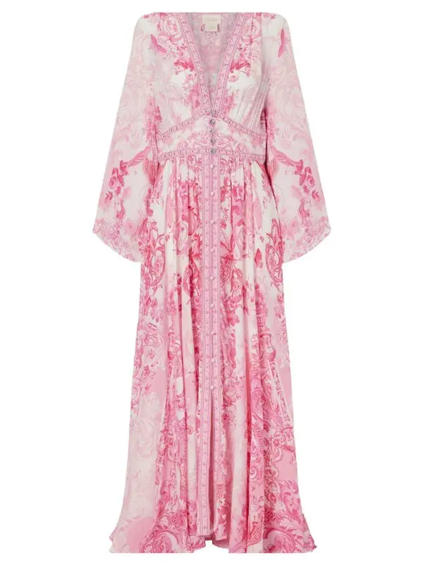 Camilla Embellished Floral-print Silk-crepe Maxi Dress - No