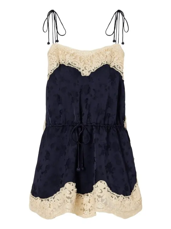 Sea Floral Cami Top - Black