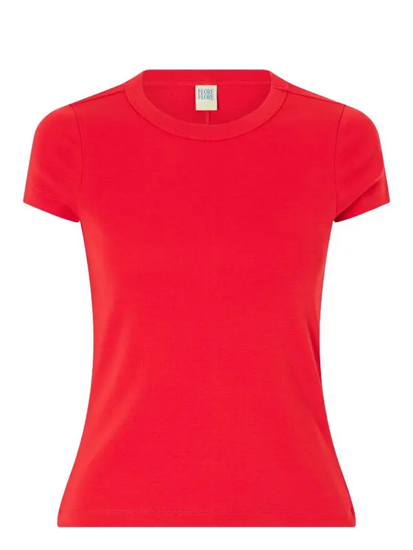 FLORE FLORE Car Baby Tee Ribbed Organic Cotton-jersey T-shirt - No