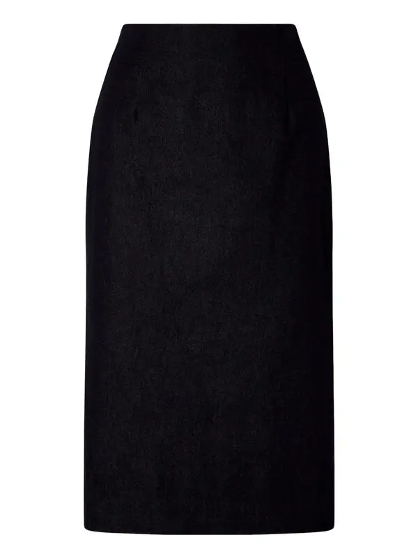 Carolina Herrera Denim Midi Skirt - Black