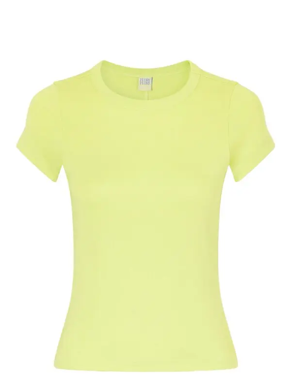 FLORE FLORE Car Baby Tee Ribbed Organic Cotton-jersey T-shirt - No