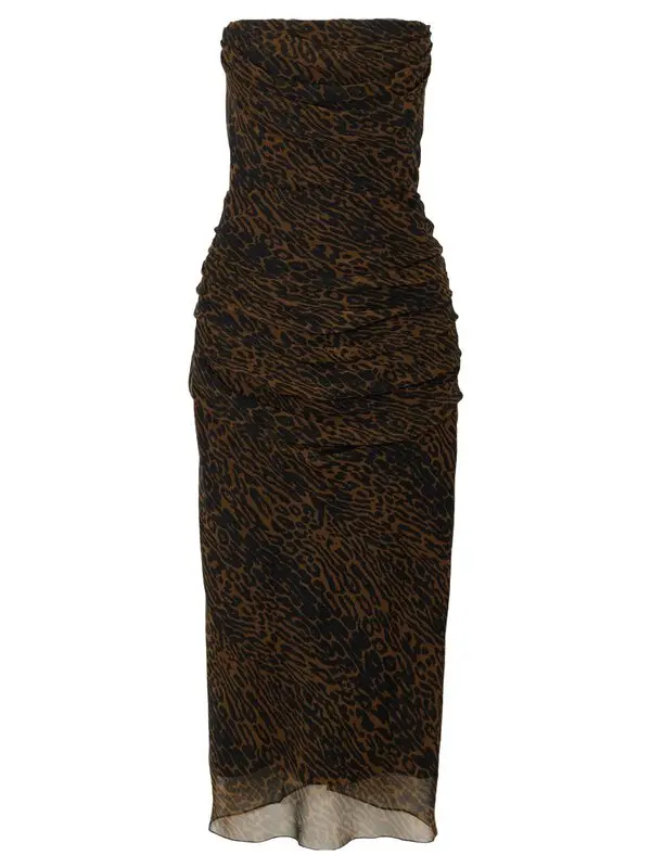 Carolina Herrera Silk-chiffon Midi Dress - Black
