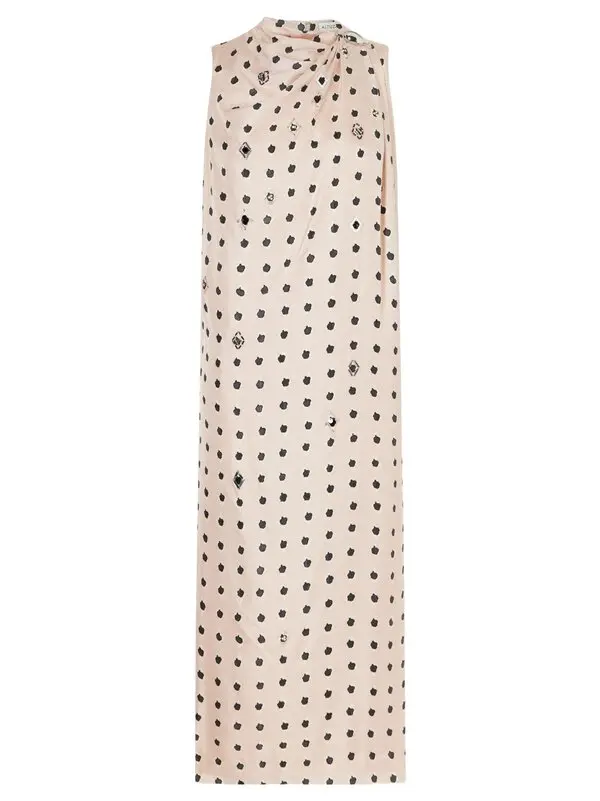 Altuzarra Printed Silk-satin Maxi Dress - Nude